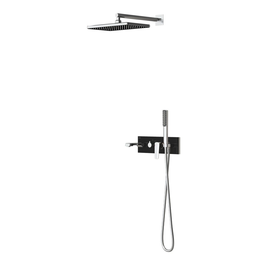 Life Three Way Concealed Shower Set Black Glass – TESKA – Touch the ...