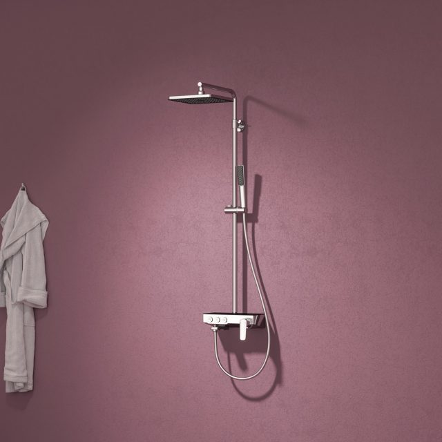 Niagara Three Way Shower Column Black Glass – TESKA – Touch the water ...