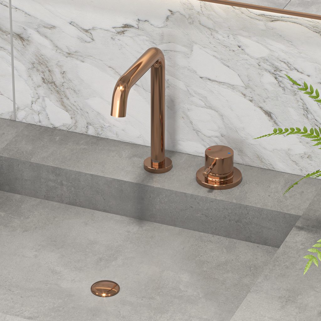 Atlas Arteon Basin Mixer Rose Gold - TESKA - Touch the water, leave a ...